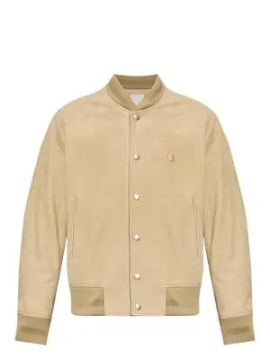 Givenchy Leather Bomber Jacket - Cream