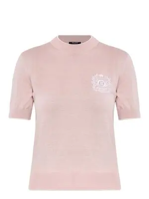 Balmain Embroidered Logo Top - Pink