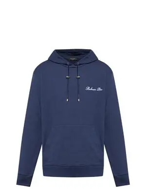 Balmain Embroidered Logo Hoodie - Navy Blue