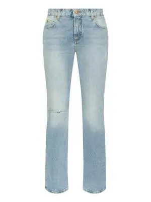Balmain Flare Leg Denim Jeans - Blue