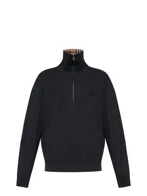 Burberry Sweatshirt With Embroidered Logo - Black