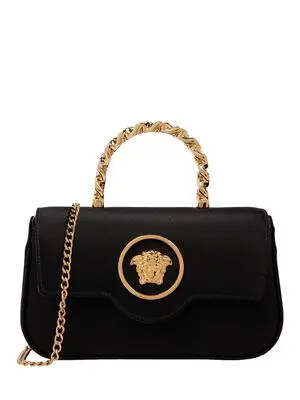 Versace Satin Shoulder Bag - Black