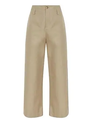Alexander McQueen Straight-leg Cotton Trousers - Beige