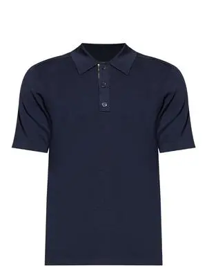 Burberry Wool Polo - Navy Blue