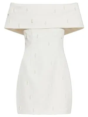 ROTATE BY BIRGER CHRISTENSEN Appliqué Mini Dress - Cream