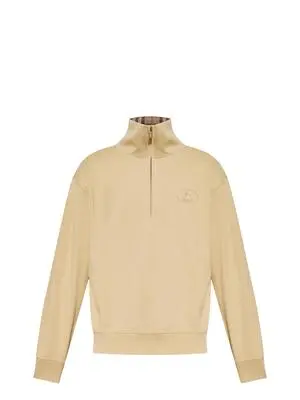Burberry Sweatshirt With Embroidered Logo - Beige