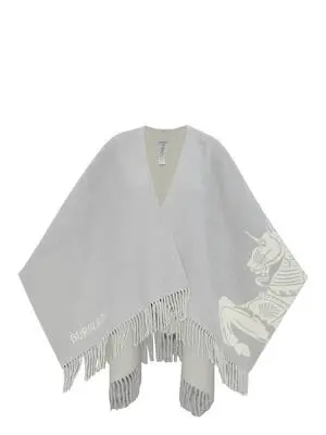 Burberry Fringed Poncho - Grey