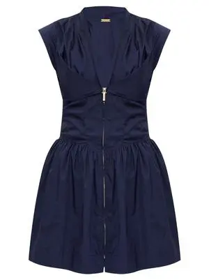 Cult Gaia Rocca Mini Dress Navy Blue
