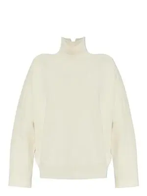 JIL SANDER Wool, Cotton, And Cashmere Turtleneck - Cream