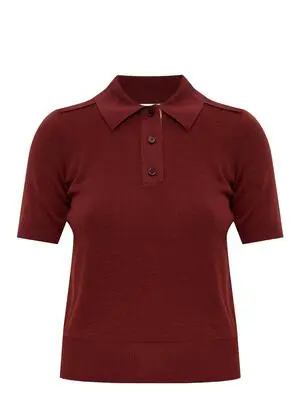 Burberry Wool Polo Shirt - Burgundy