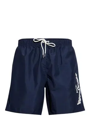 Mcm Logo-print Swim Shorts - Navy Blue