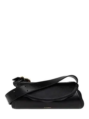 JIL SANDER Cannolo Mini Wave Shoulder Bag - Black