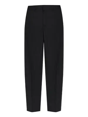 Emporio Armani Wool Pleated Trousers - Black