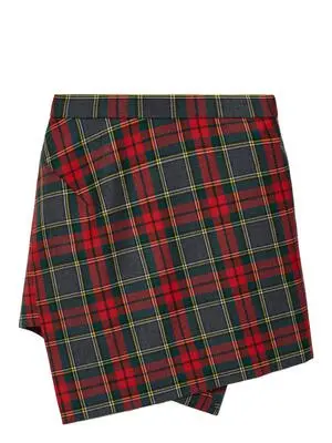 VIVIENNE WESTWOOD Wool Tartan Asymmetrical Skirt - Multicolour