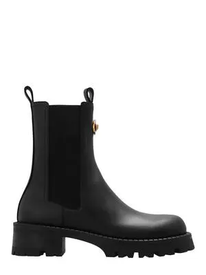 VERSACE Leather Chelsea Boots