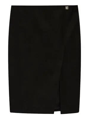Givenchy High-waisted Midi Skirt With Slit - Black