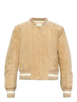Givenchy Lambskin Suede Bomber Jacket - Beige