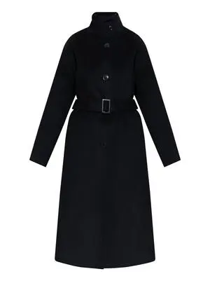 Emporio Armani Stand-up Collar Coat - Navy Blue