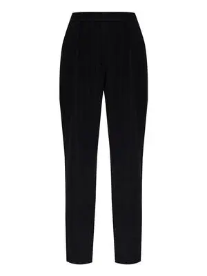 Emporio Armani Herringbone Patterned Trousers - Black
