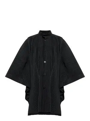 Issey Miyake Pleated Coat - Black