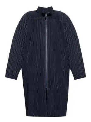 Issey Miyake Pleated Coat - Navy Blue