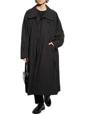 Issey Miyake Stand Collar Coat - Black