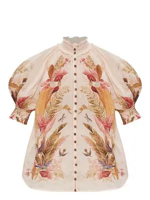 Zimmermann Floral Ramie Shirt - Pink