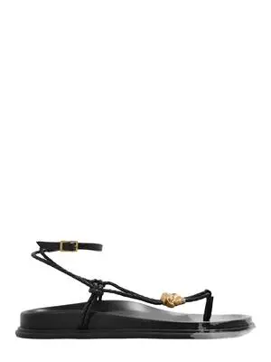 Versace Leather Sandals With Medusa Head - Black