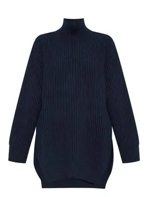 JIL SANDER Wool Turtleneck Sweater - Navy Blue