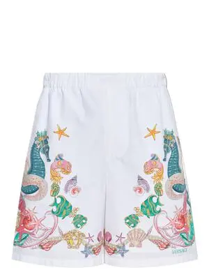 Versace Coral Theatre" Print Shorts - White