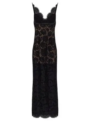 SELF-PORTRAIT Lace Midi Dress - Black