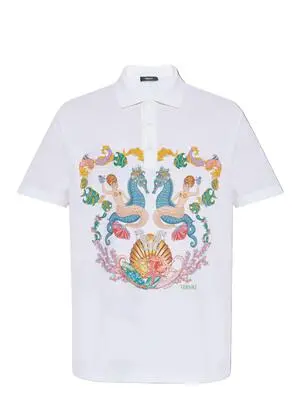 Versace Polo With Logo - White