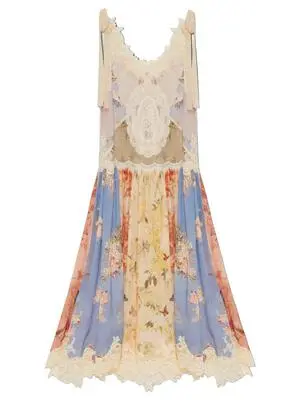 Zimmermann Dress With Lace Inserts - Multicolour