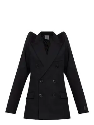 Vetements Wool Double-breasted Blazer - Black