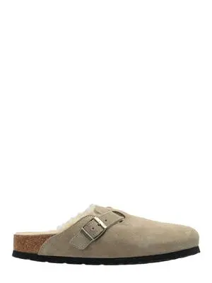 BIRKENSTOCK Boston Suede Clogs - Beige