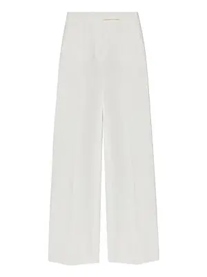 Max Mara Equoia' Linen Wide Leg Trousers - White