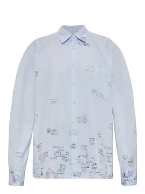 Vetements Printed Long-sleeved Shirt - Light Blue
