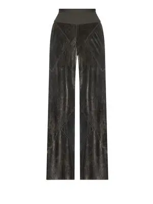 Rick Owens Velvet Wide-leg Trousers - Green