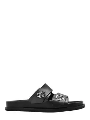 Tory Burch Leather Slides - Black