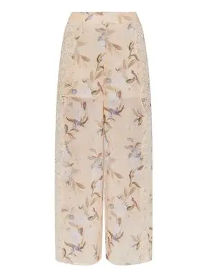 Zimmermann Lace Insert Palazzo Trousers - Pink