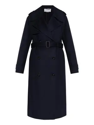 Stella McCartney Belted Wool Coat - Navy Blue