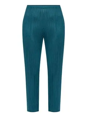 Issey Miyake Pleated Ankle-length Trousers - Green