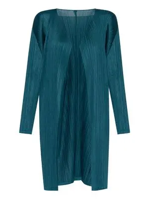 Issey Miyake Pleated Open-front Coat - Green