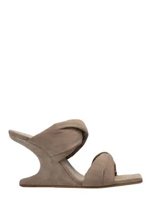 Rick Owens Heeled Mules Twisted Cantilever 8 - Brown