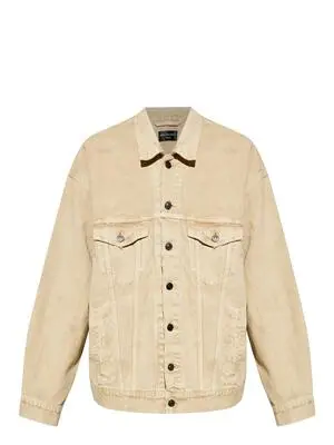 Balenciaga Vintage-effect Denim Jacket - Beige
