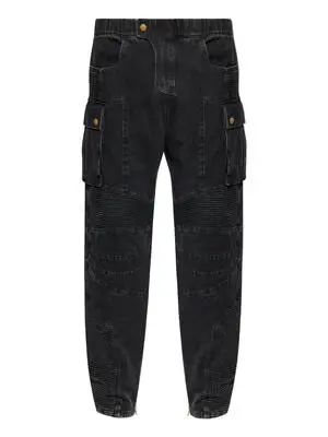 Balmain Cargo Style Jeans - Black