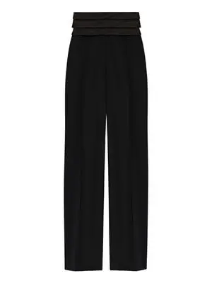 Balmain Wool Trousers With Leg Stitching - Black