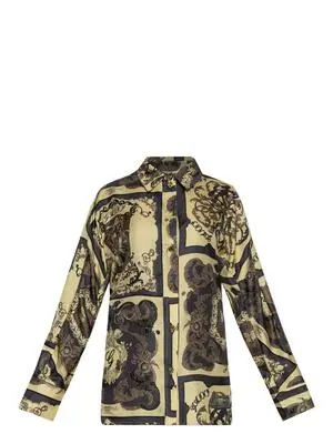 GANNI Silk Long Sleeve Shirt - Multicolour