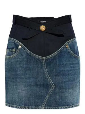 Balmain Denim Skirt - Navy Blue