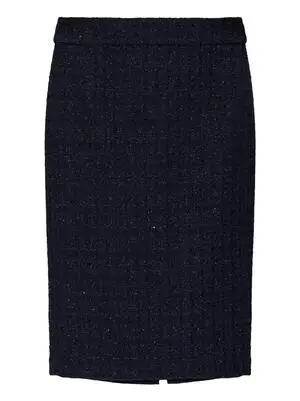 Emporio Armani Tweed Pencil Skirt - Navy Blue